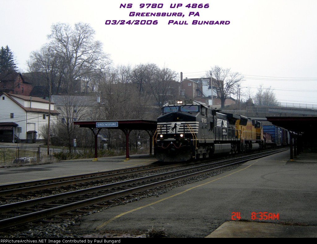 NS 9780 C40-9W UP 4866 SD70M 03/24/2006